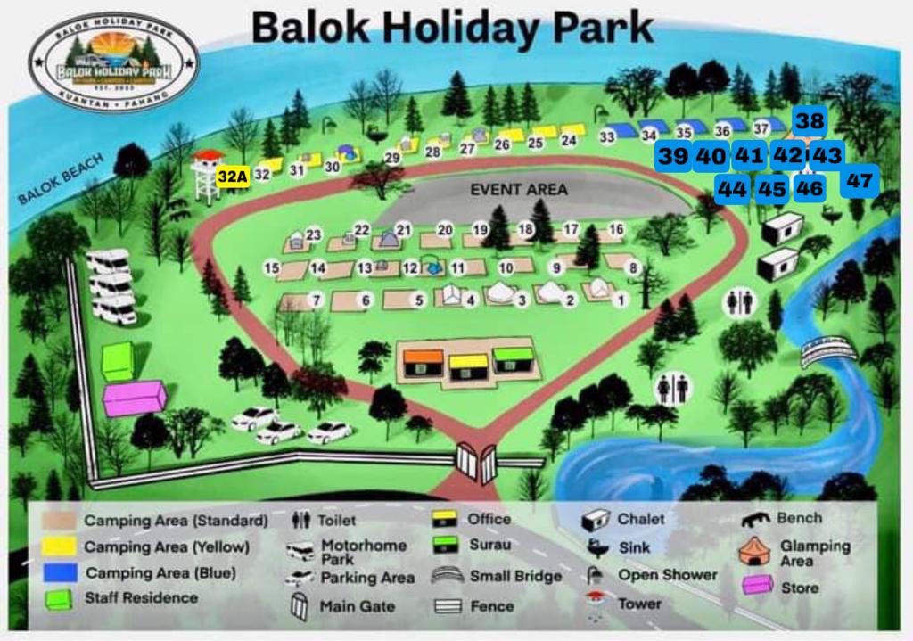 Blue Area Campsite (Riverside) room at Balok Holiday Park on BOOKTAPAK