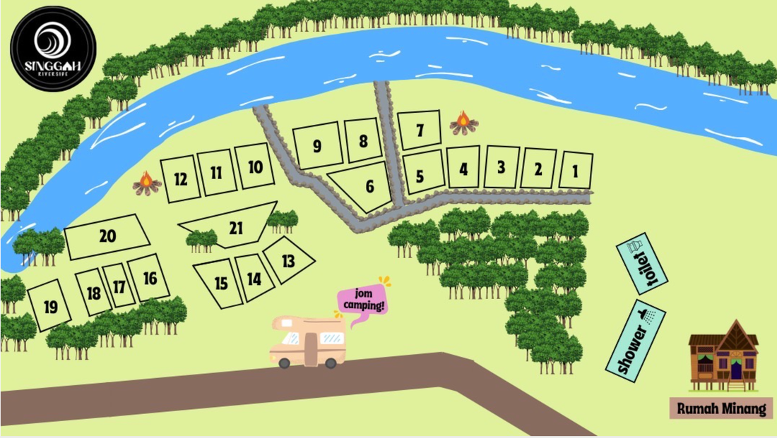 Camping Ground - Tapak 4 room at Singgah Riverside Campsite on BOOKTAPAK